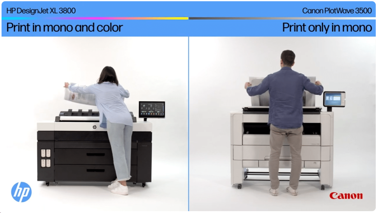 HP DesignJet XL 3800 vs Canon PlotWave 3500: Detailed Comparison & Insights